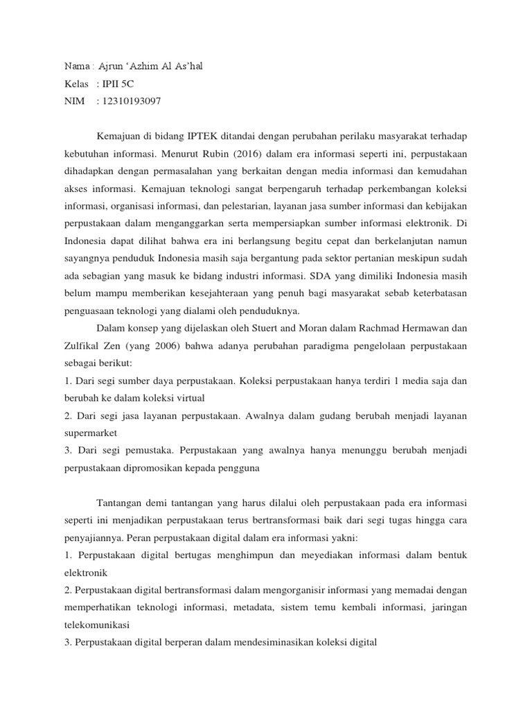 Ajrun Azhim Al Ashal - Tugas Resume | PDF