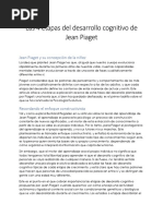 Experimentos Cognitivos de Piaget | PDF | Pensamiento | Desarrollo cognitivo