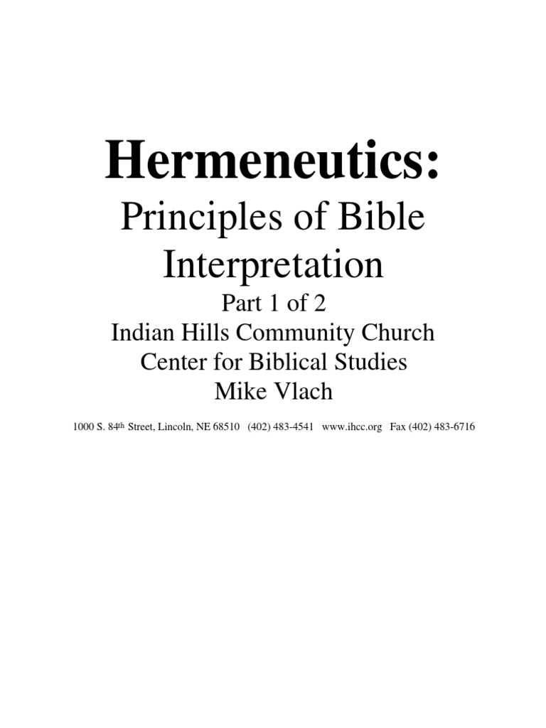 Bible Hermeneutics Principles Guide | PDF | Revelation | Biblical ...