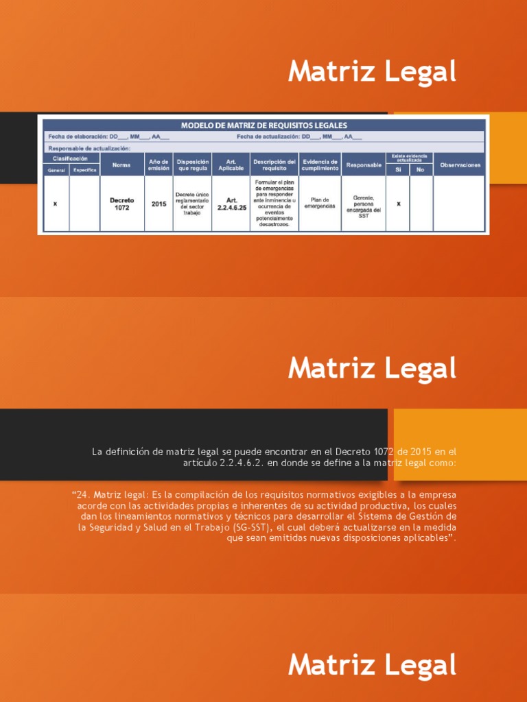 Guía de Matriz Legal para SG-SST | PDF