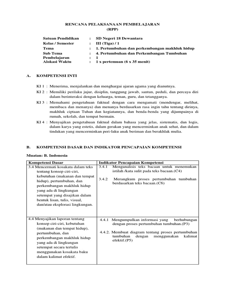 Contoh RPP PPG | PDF