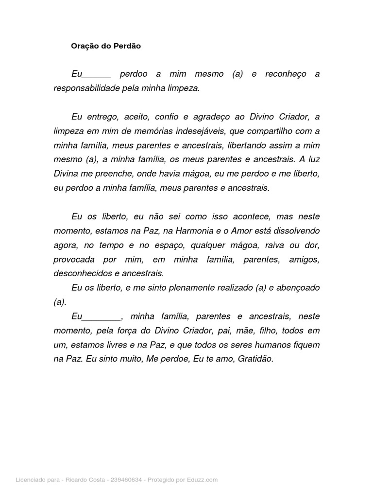Oracao Do Perdao Pdf