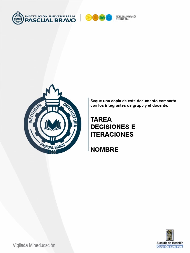 Tarea Ciclos Decisiones e Iteraciones GRUPO | PDF | Algoritmos | Desarrollo de software