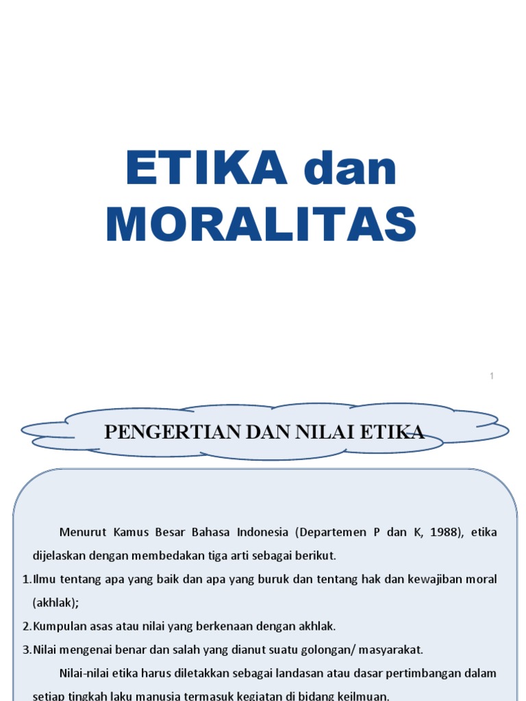 ETIKA Dan Moralitas | PDF
