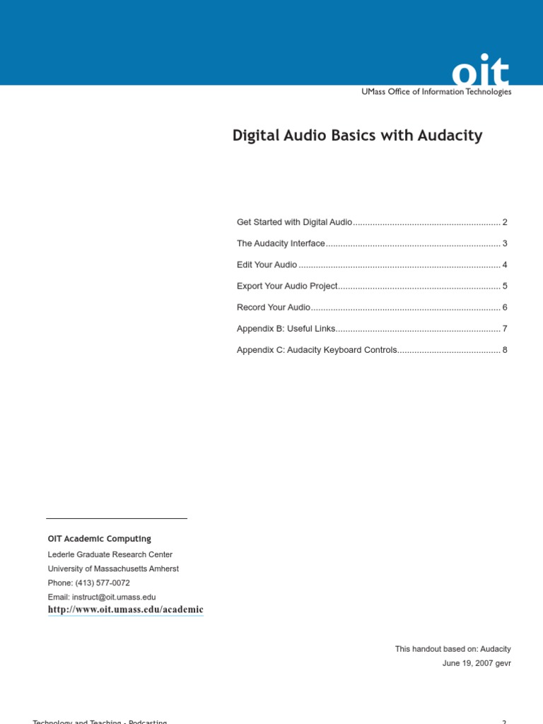 Digital Audio Basics with Audacity | PDF | Mp3 | Podcast