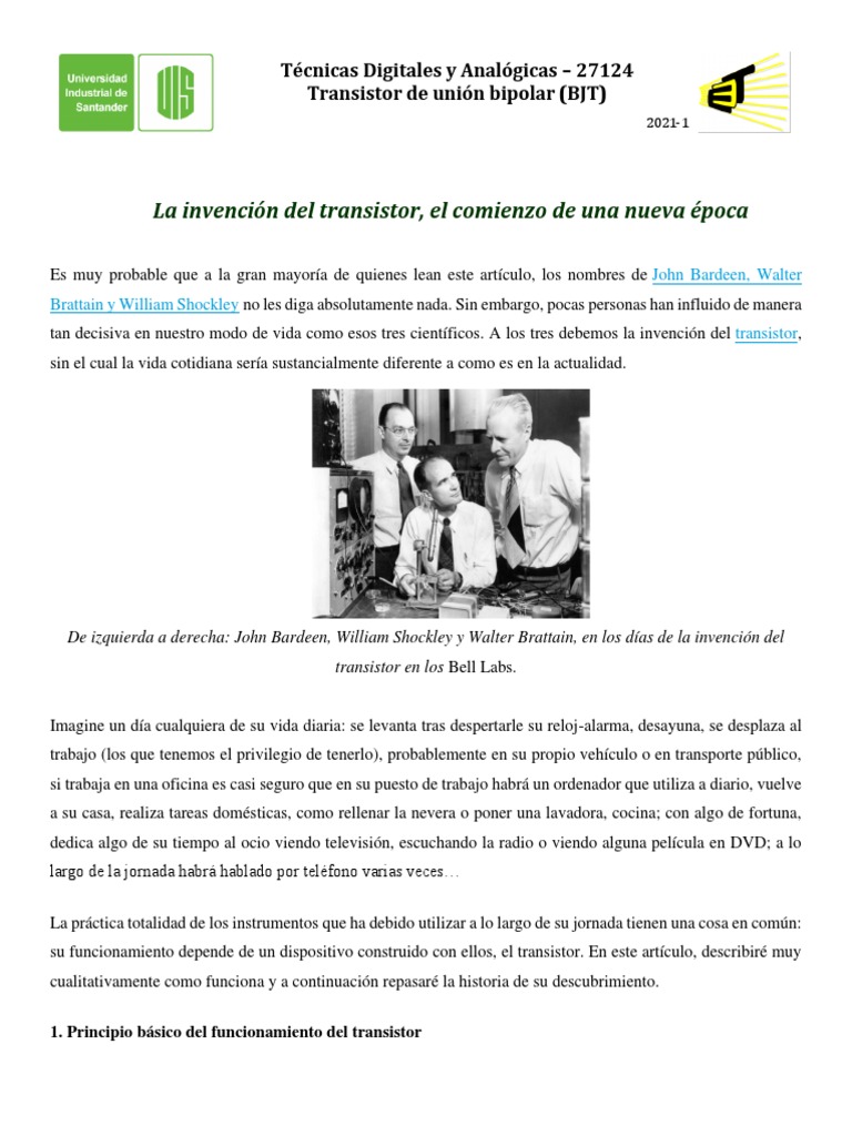 La invención del transistor: el comienzo de una nueva era en la ...