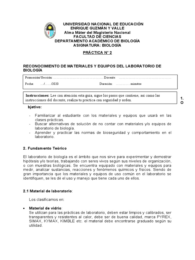 Guia de Laboratorio 2 | PDF | Laboratorios | Química