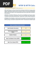 Free MTBF MTTR Calculator Template Excel Download | PDF