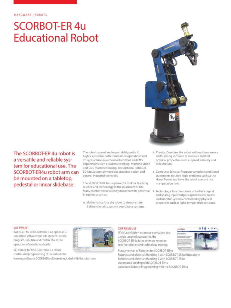 Scorbot-Er 4U Educational Robot | PDF | Robotics | Robot