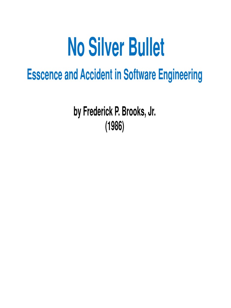 No Silver Bullet - Pps | PDF | Lenguaje de programación | Software