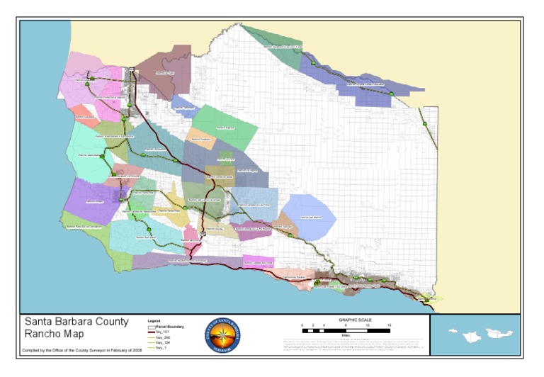 Santa Barbara County Rancho Map: Graphic Scale | PDF | Computing ...