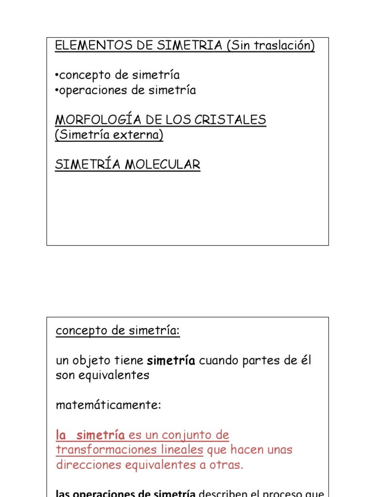 Elementos y Operaciones de Simetría | PDF | Rotación | Simetría