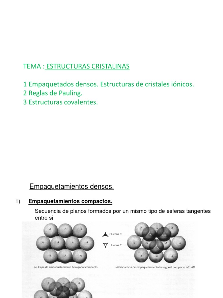 Tema 8 Estructuras Cristalinas A | PDF