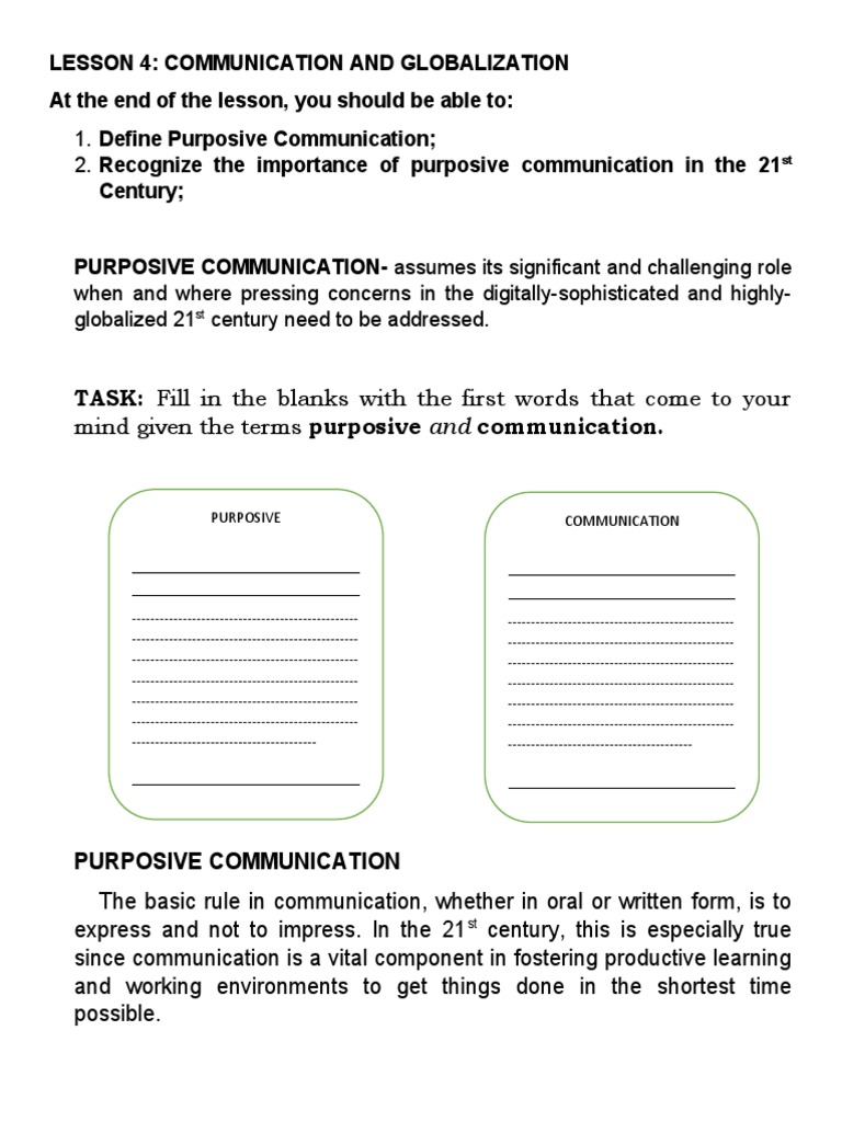 The Importance of Purposeful Communication in a Globalized 21st Century ...