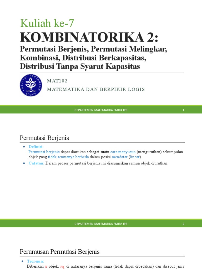 MBL-K7 Kombinatorika 2 | PDF