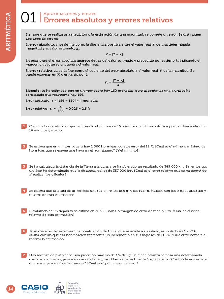 Errores Absolutos y Errores Relativos | PDF | Medición | Metrología