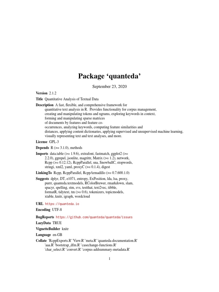 Quanteda | PDF | Search Engine Indexing | Regular Expression