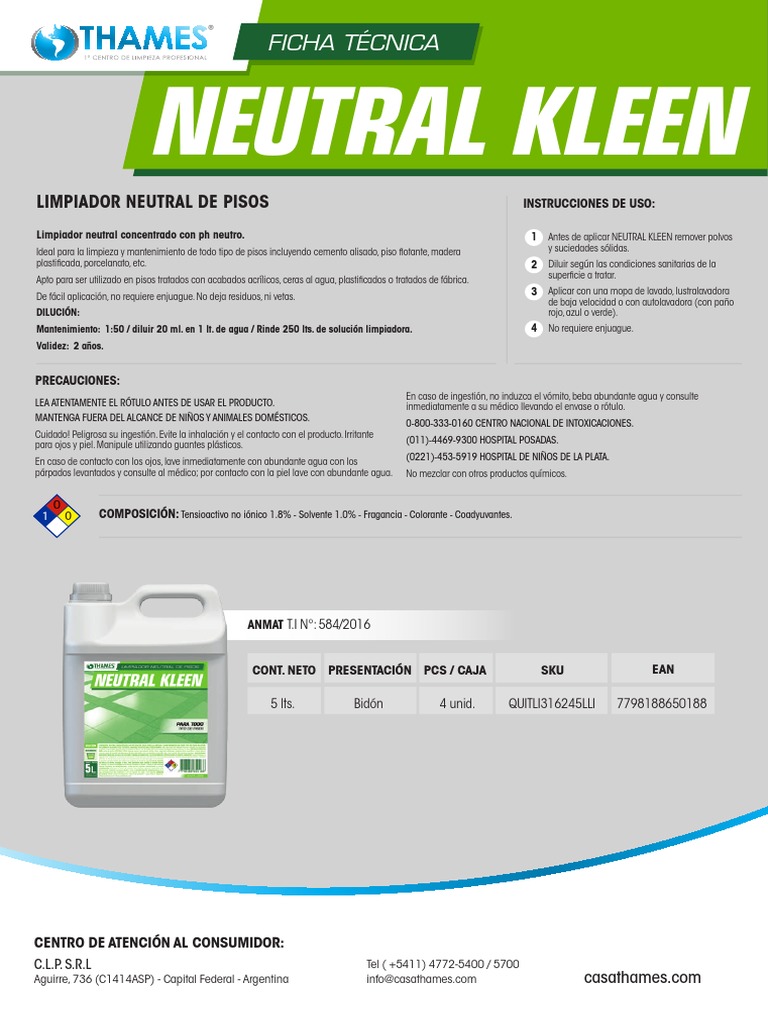 Neutral Kleen Compressed | PDF | Agua | Sustancias químicas
