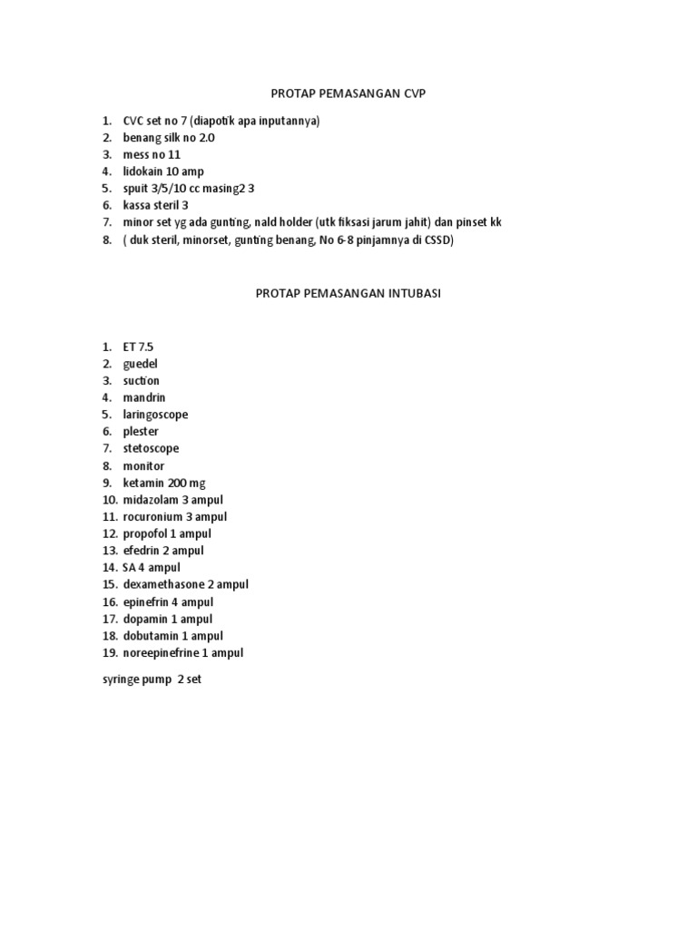 Protap Pemasangan CVP | PDF