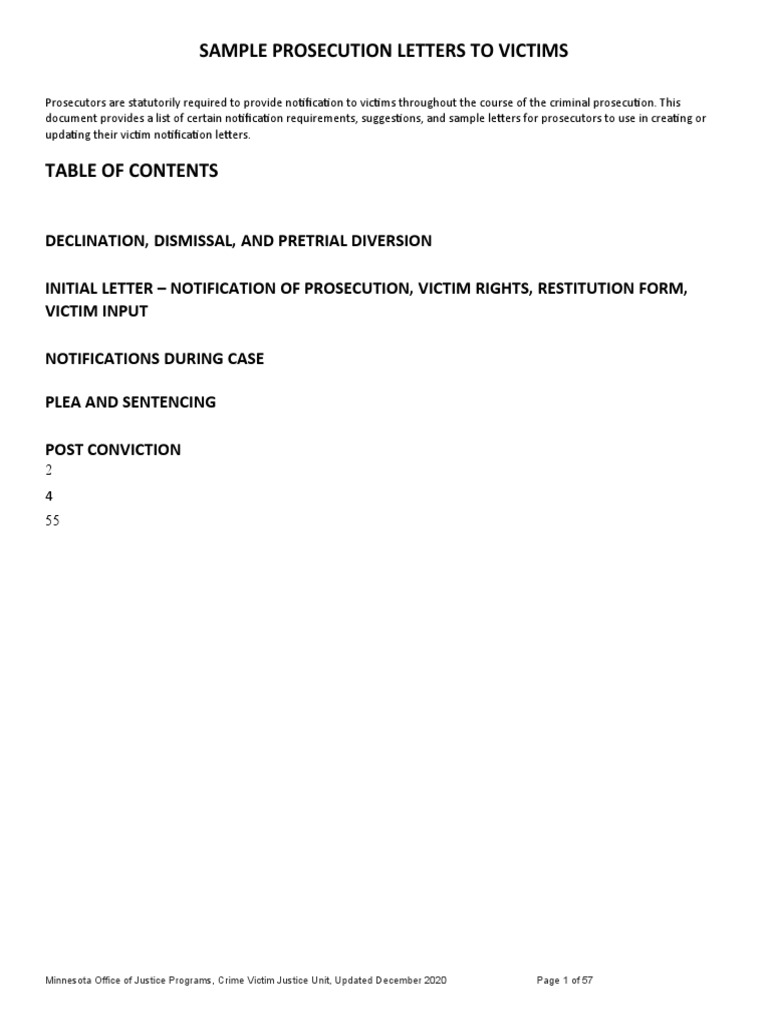 Sample Prosecution Letters | PDF | Prosecutor | Plea Bargain