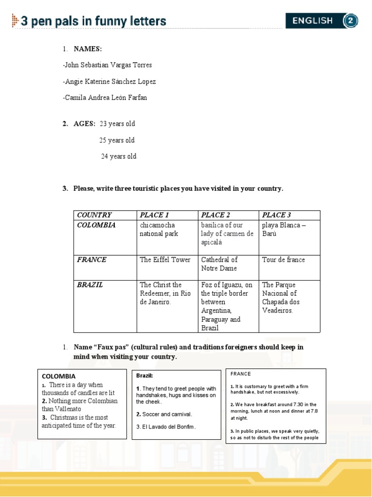 Pen - Pal - Application - Form (2) (Recuperado Automáticamente) | PDF ...