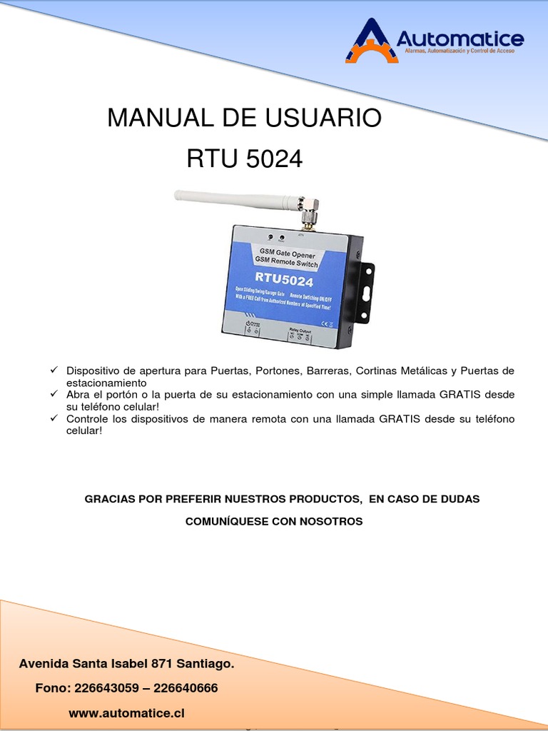Manual de Usuario Rtu 5024 | PDF | Gsm | Contraseña