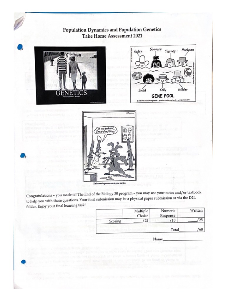 Population Dynamics and Population Genetics | PDF