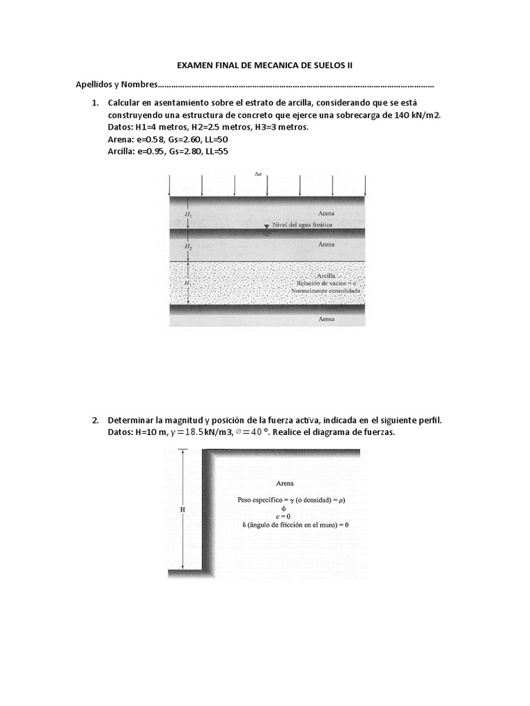 Examen Final de Mecanica de Suelos 2 | PDF | Ciencia y matemáticas | Tecnología