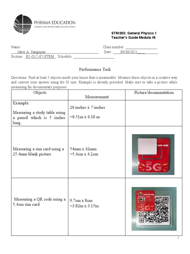 STM 003: General Physics 1 Teacher's Guide Module #6 | PDF