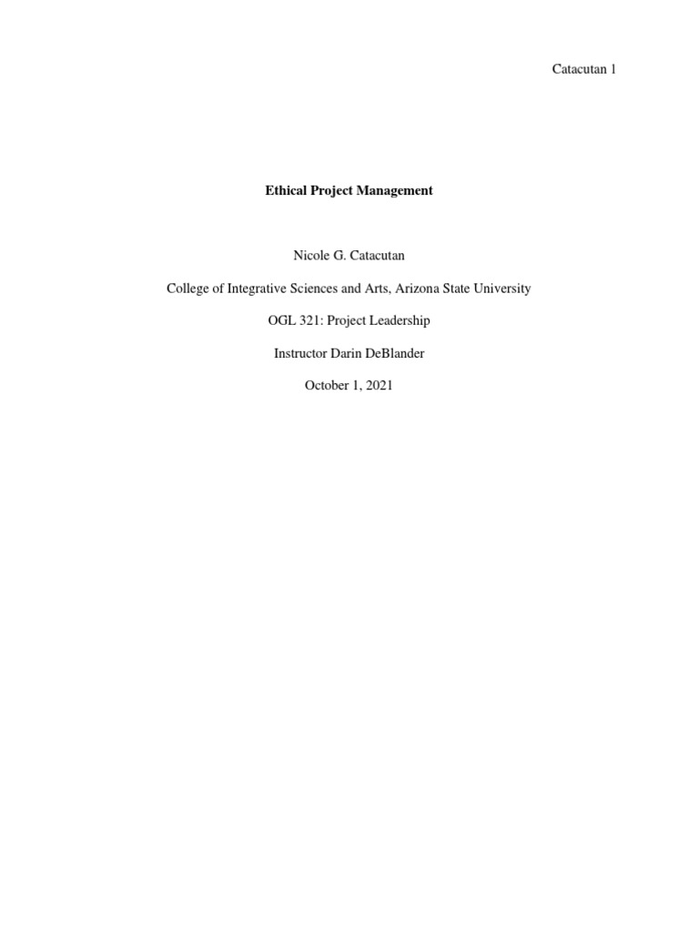 Ethical Project Management | PDF | Credibility | Project Management