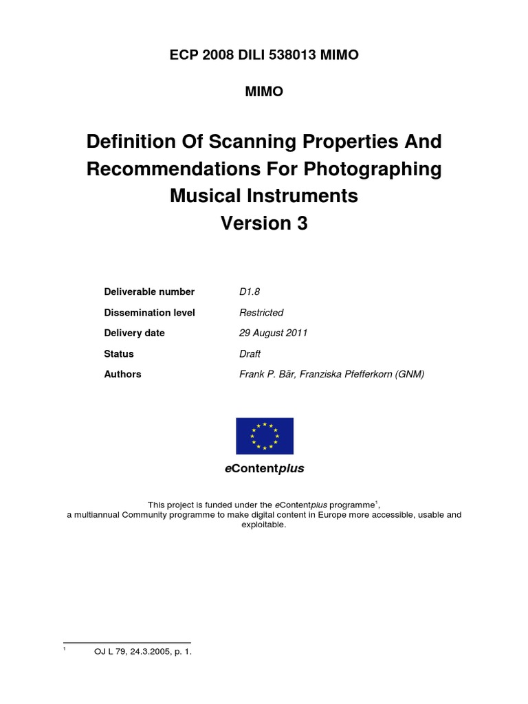 MIMO Digitisation Standard v3 | PDF | Musical Instruments | Data ...