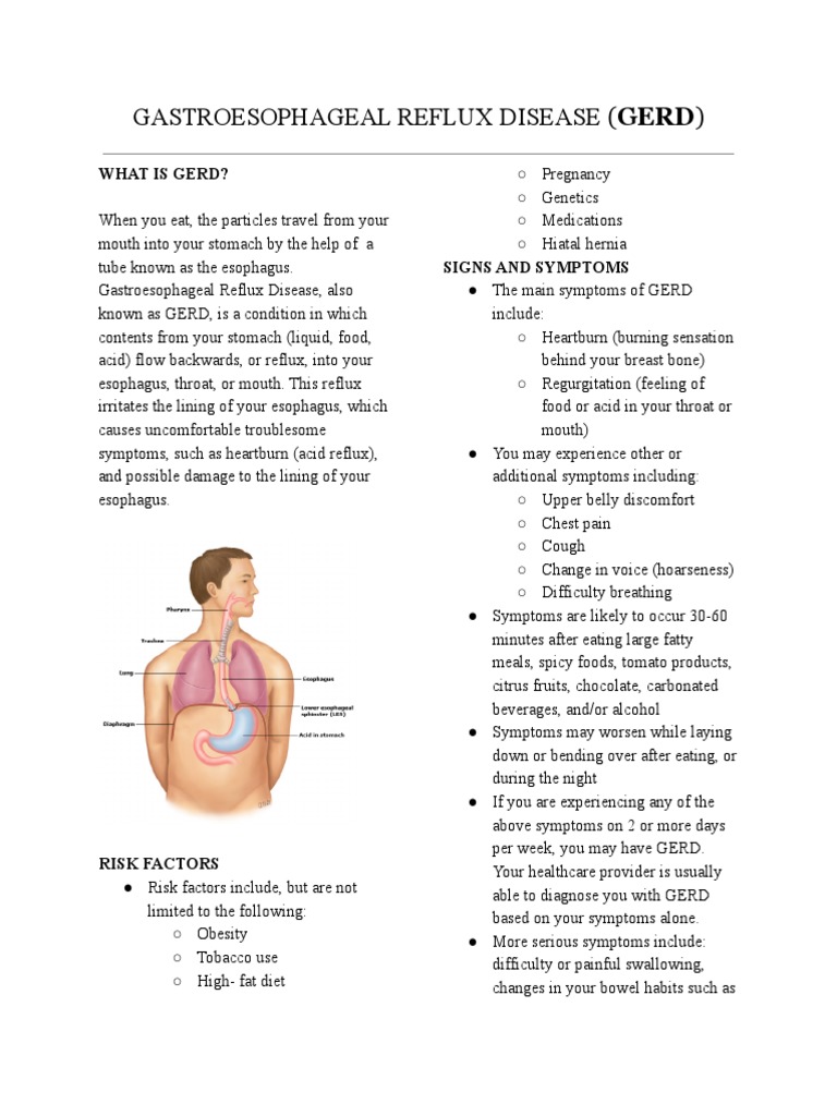 Gastroesophageal Reflux Disease (Gerd) | PDF | Gastroesophageal Reflux ...