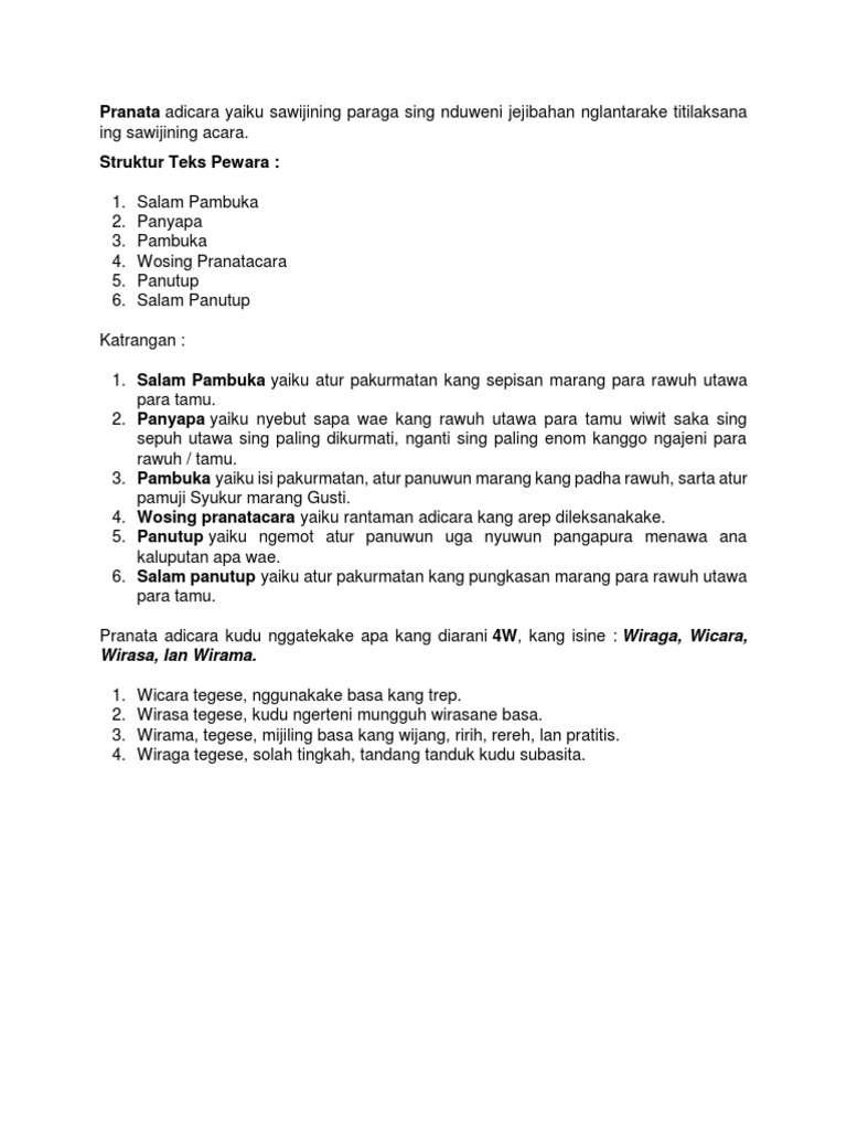 Struktur Pranatacara | PDF