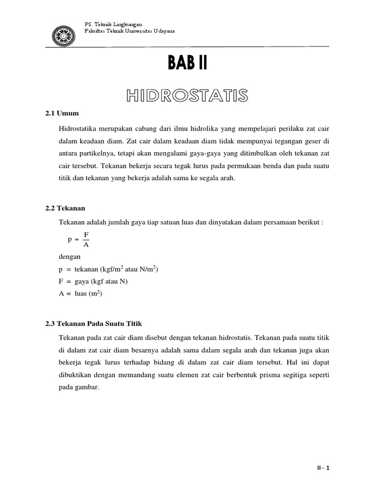 II. Hidrostatis | PDF