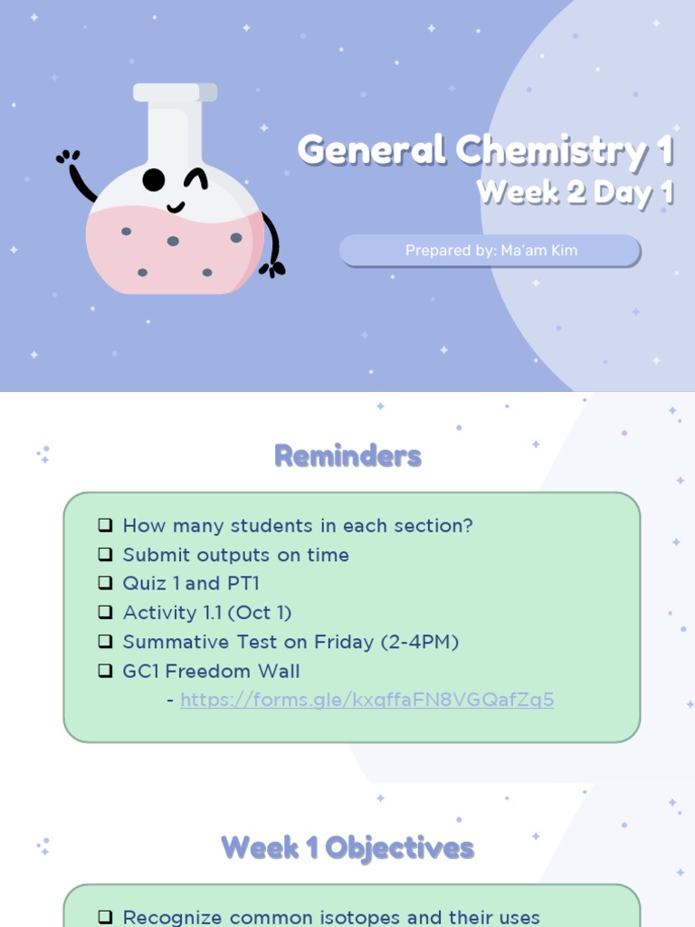 Slides Gen Chem 1 Week 2 Day 1 | PDF | Isotope | Ion