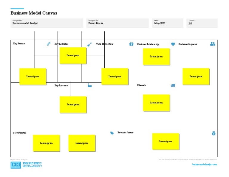 Business Model Canvas Word Template v2 Ypfdc4 | PDF