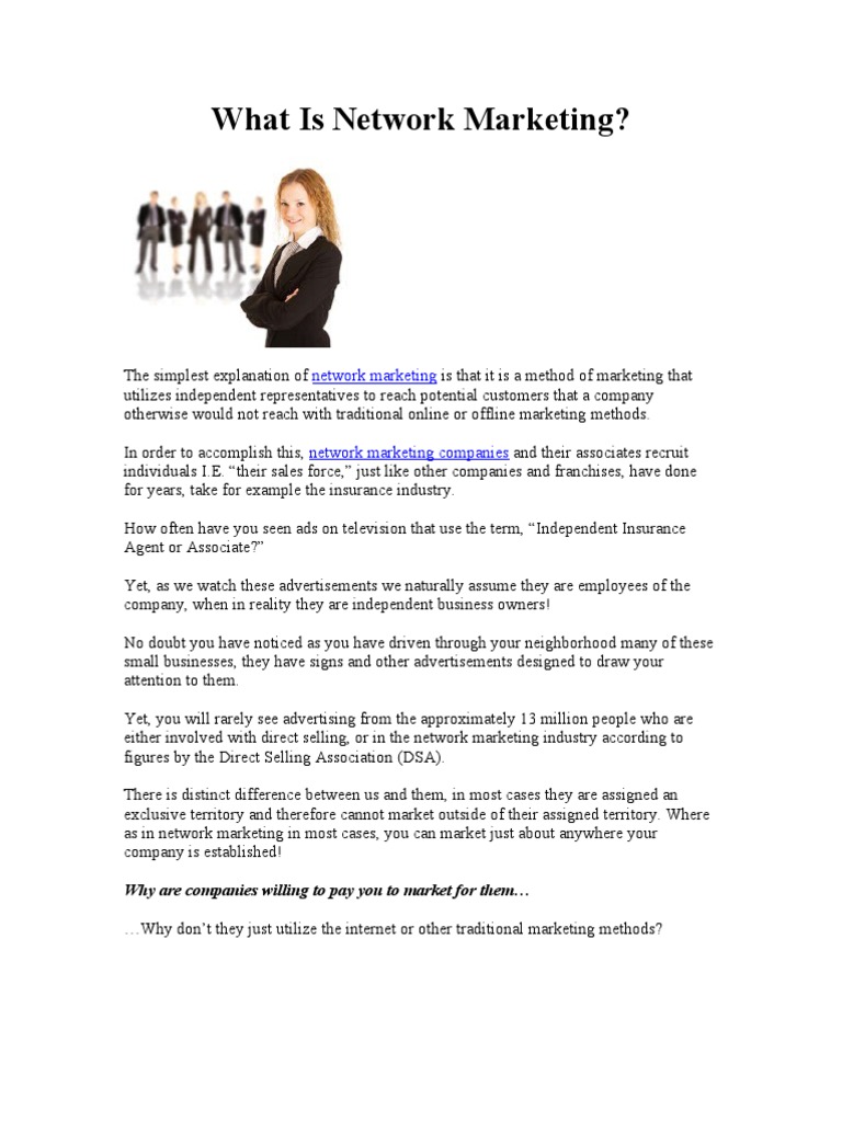 Understanding Network Marketing Basics | PDF | Direct Marketing ...