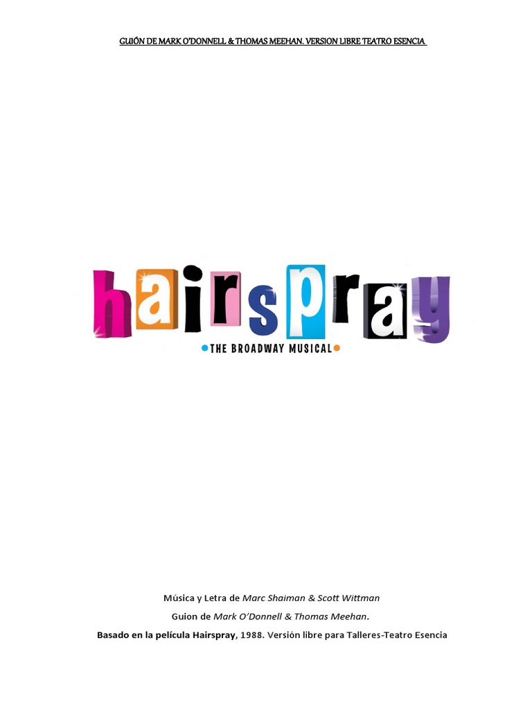 Hairspray-Libreto 2021 Basico | PDF