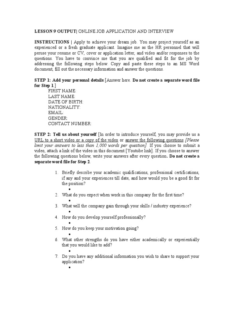 Online Job Application Guide | PDF | Résumé | Communication