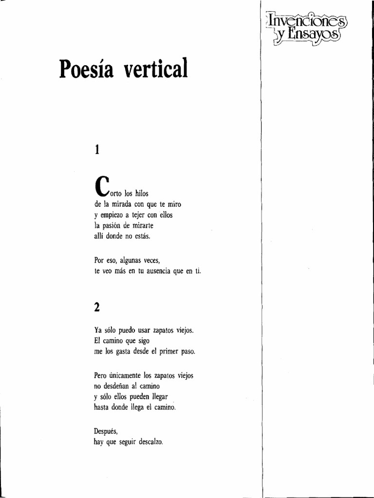 Poesía Vertical de Roberto Juarroz | PDF