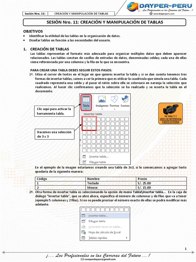 S11 - Creación y Manipulación de Tablas | PDF | Ventana (informática ...
