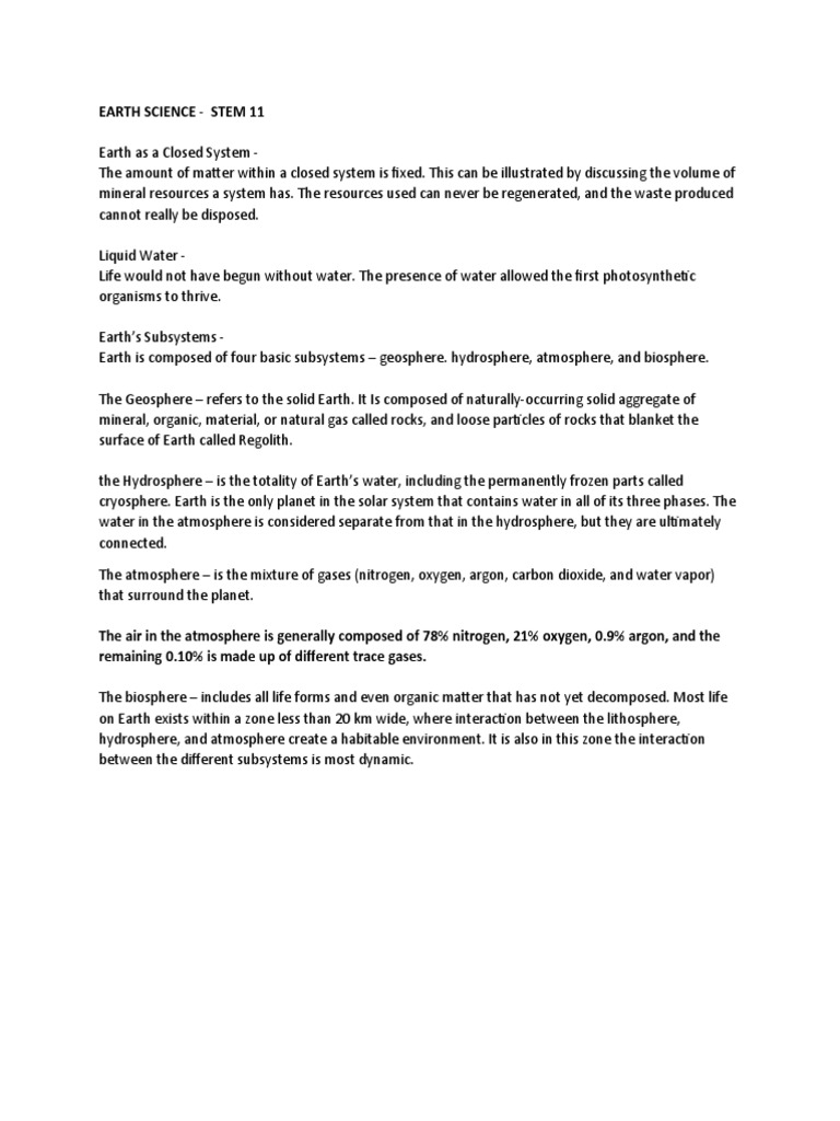 Earth Science - 11 | PDF