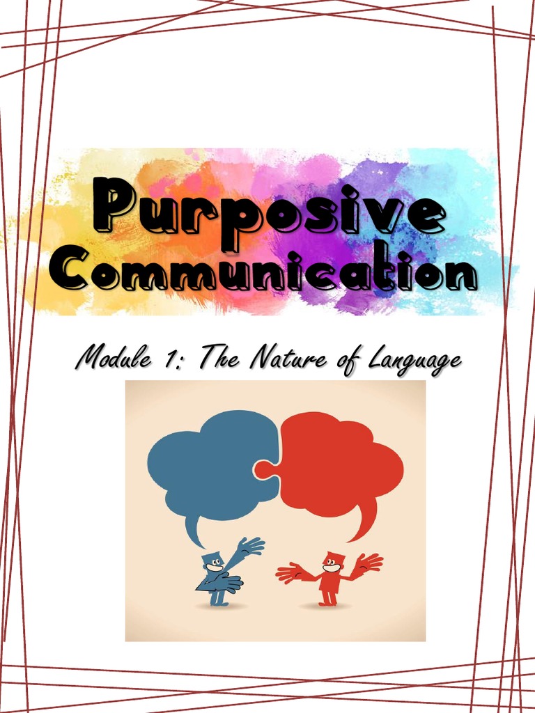 Purposive Communication Lesson 1 | PDF | Communication | Nonverbal ...