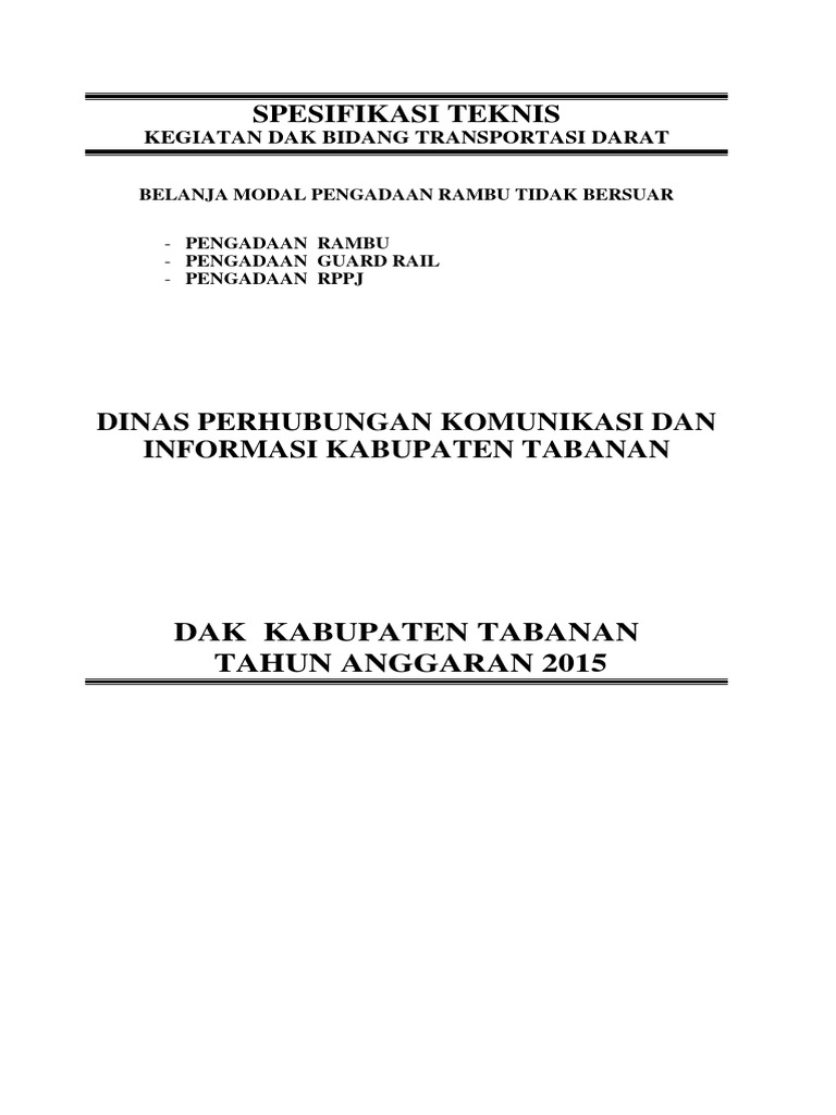 Spektek Rambu RPPJ | PDF