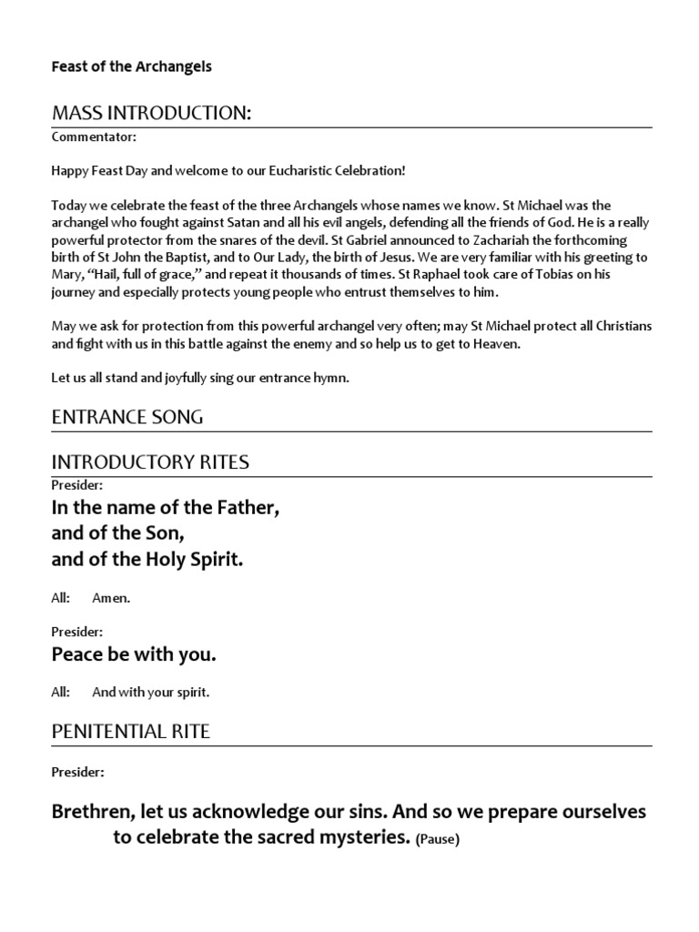 Feast of The Archangels | PDF | Archangel | Michael (Archangel)