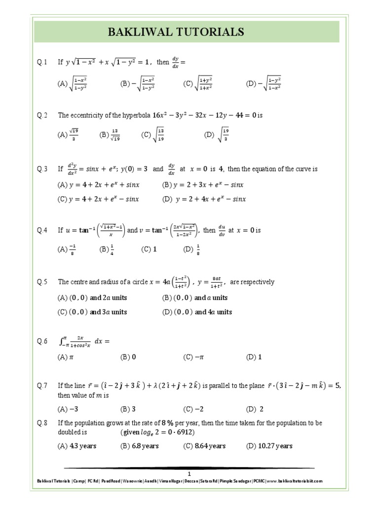 Bakliwal Tutorials | PDF | Function (Mathematics) | Mathematical Objects