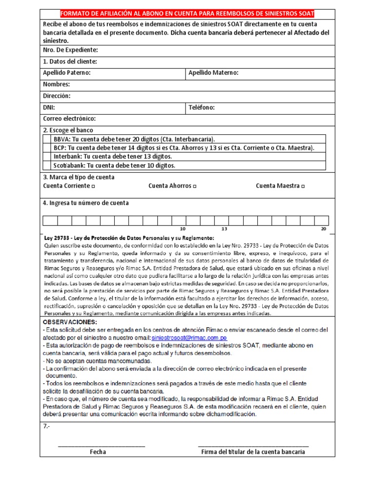 Formato de Afiliación-Editable | PDF