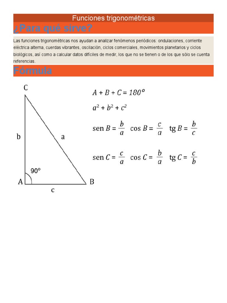 Funciones Trigonométricas | Descargar gratis PDF | Funciones trigonométricas | Triángulo