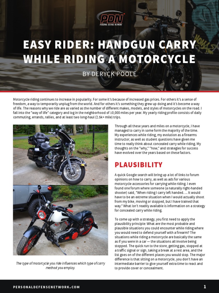 Easy Rider: Handgun Carry While Riding A Motorcycle: by Deryck Poole ...