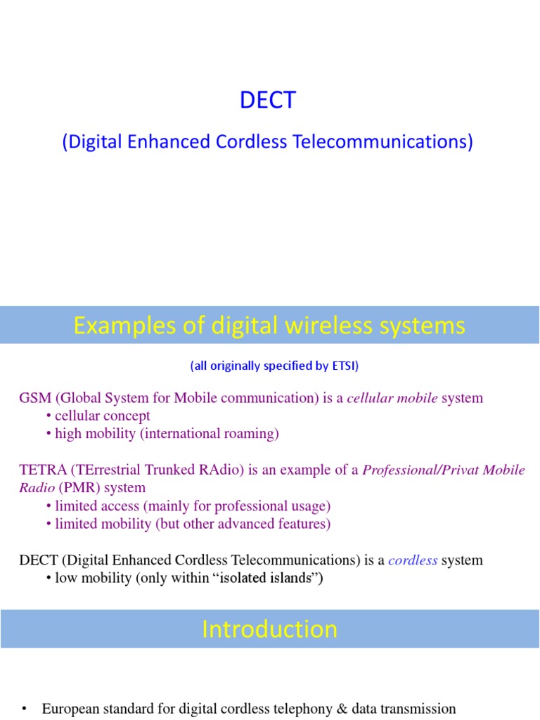 Digital Enhanced Cordless Telecommunications | PDF | Cellular Network ...